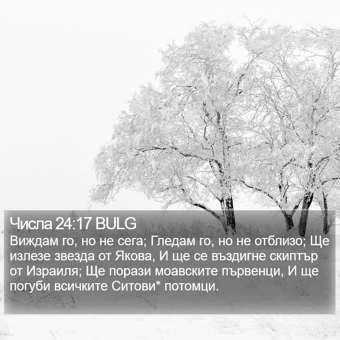 Числа 24:17 BULG - Виждам го, но не сега;